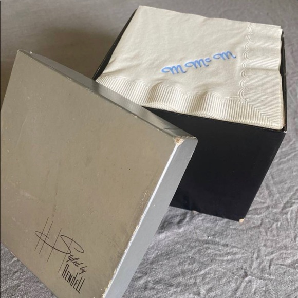 Dining | Vintage Styled By Rendell 5 Square Cocktail Napkins With Blue ...